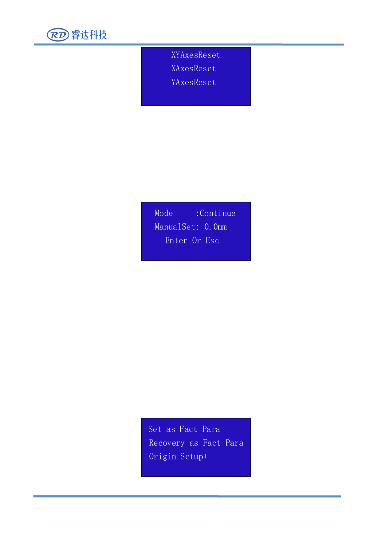 410 Push the Y+ Keys to move the cursor to one of (Page 24 / 28) RDC5121 Control System User ...